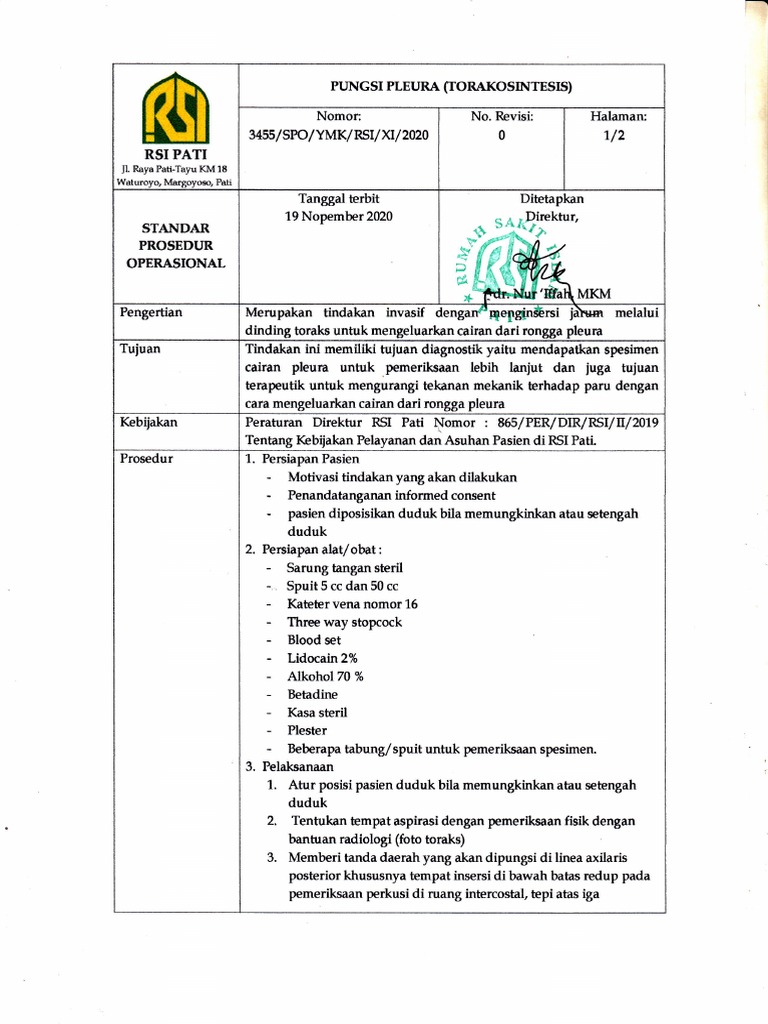 20-3455 SPO Pungsi Pleura | PDF