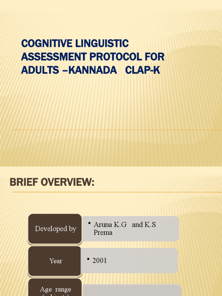 Cognitive Linguistic Assessment Protocol | PDF | Memory | Executive ...
