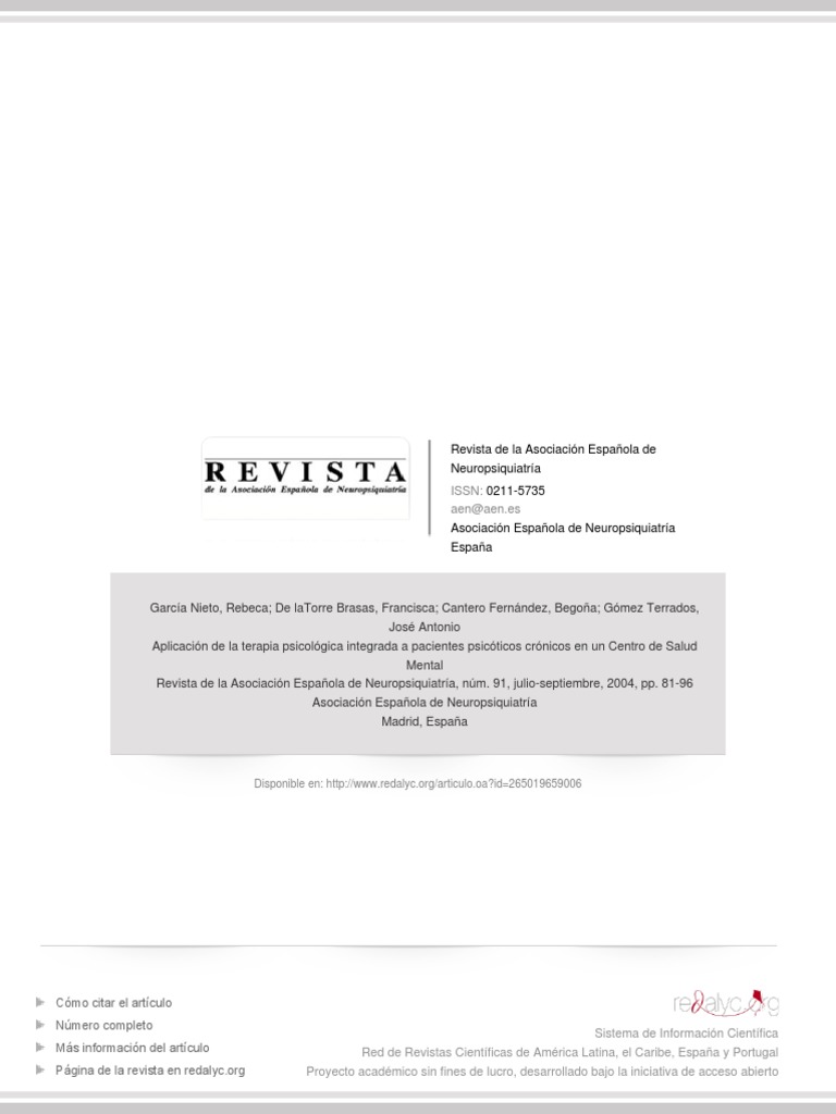 Terapia Psicológica Integrada PDF | PDF | Esquizofrenia | Trastorno mental