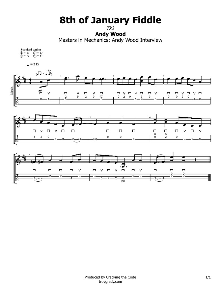 8th of January Fiddle Tk3 | PDF | Bowed Instruments | Continuous Pitch ...