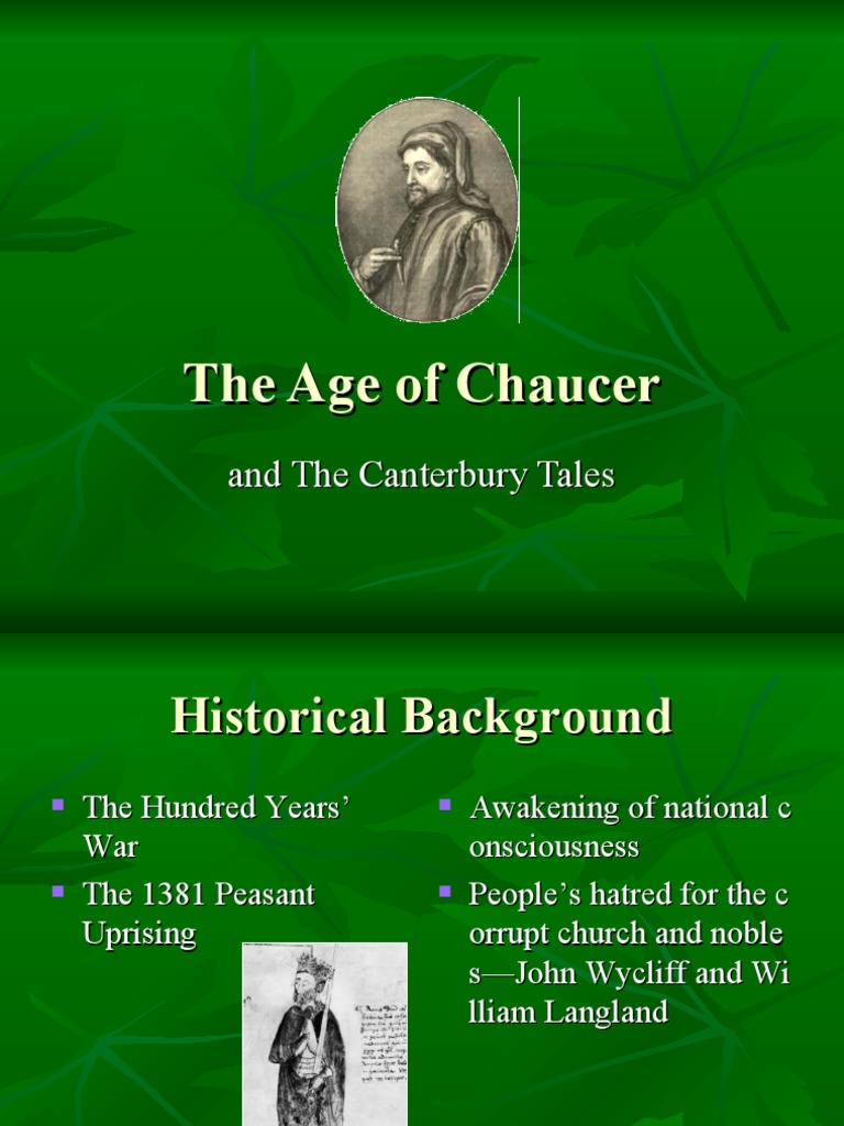 L04-The Age of Chaucer | PDF | The Canterbury Tales | Phonaesthetics