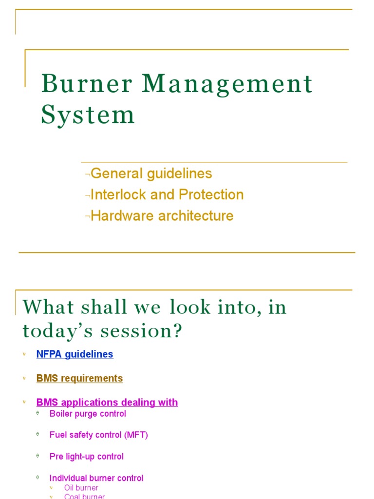 Burner Management System Presentation | PDF | Programmable Logic ...