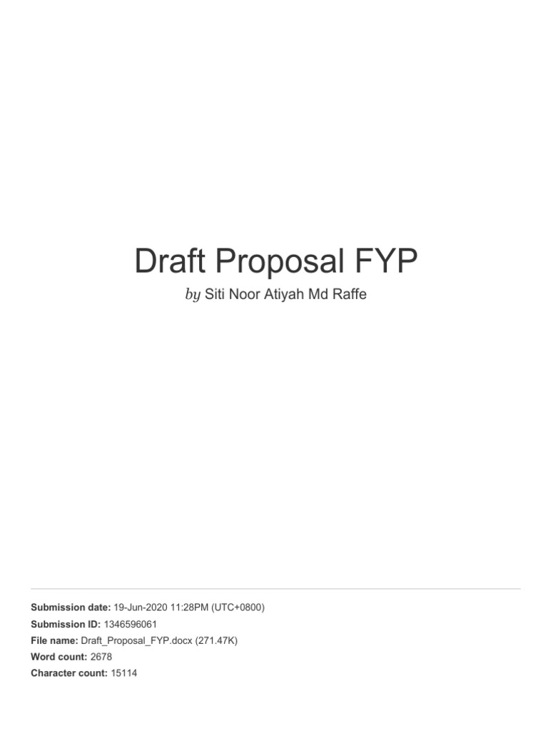 Draft Proposal FYP PDF | PDF | Techniques | Separation Processes