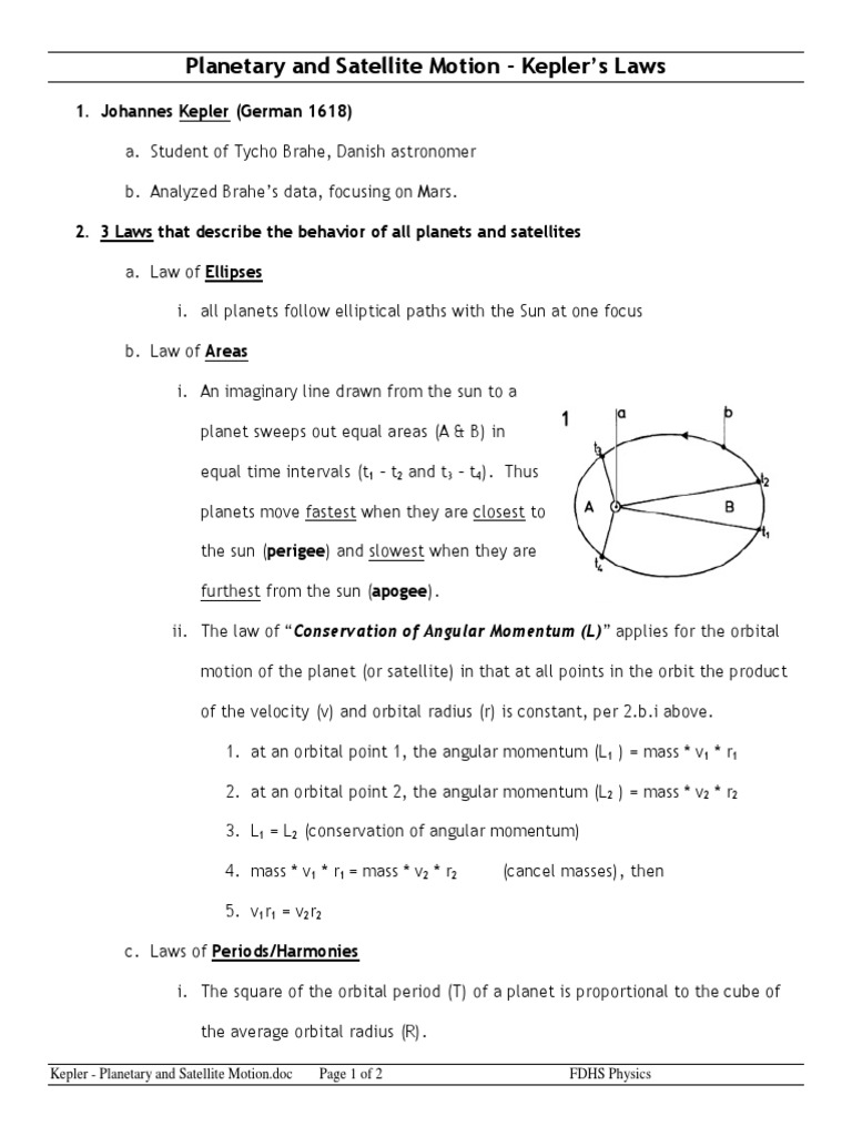 Kepler - Planetary and Satellite Motion | PDF | Astronomical Unit | Planets