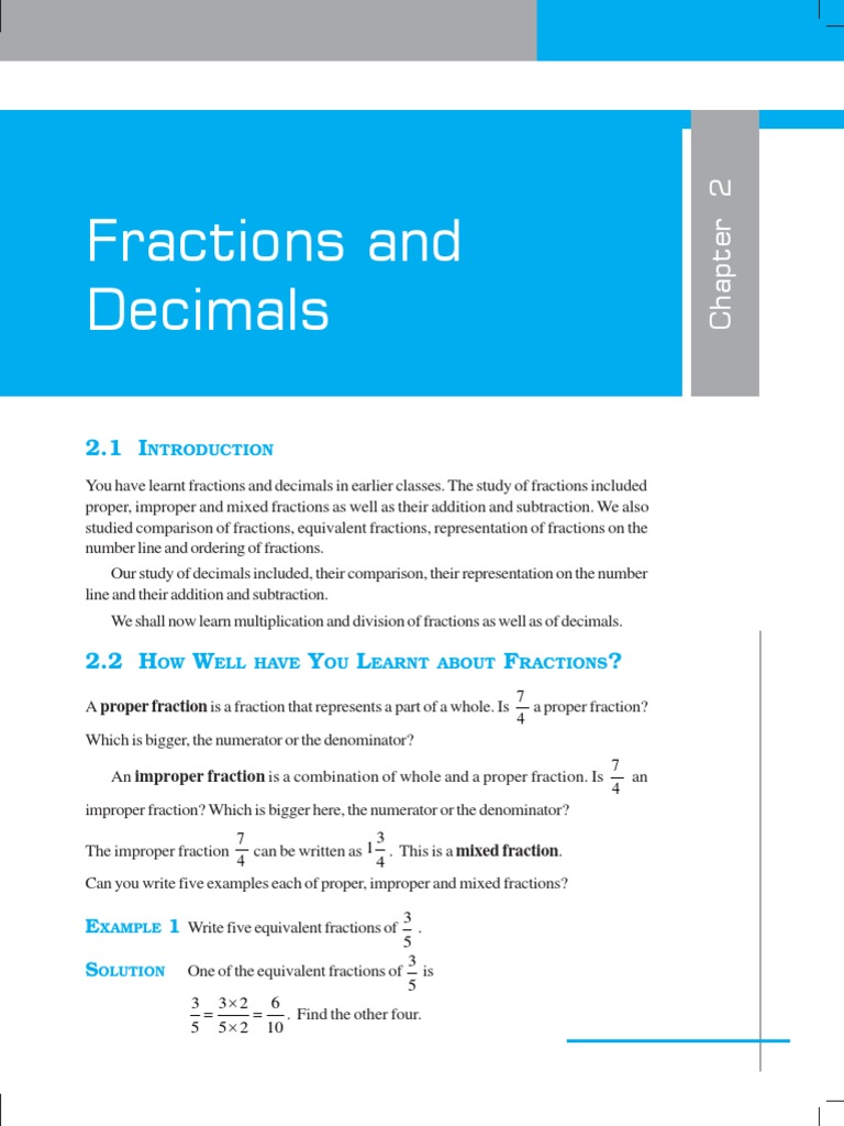NCERT-Books-for-class 7-Maths-Chapter 2 PDF | PDF | Fraction ...