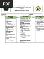 WHO Surgical Safety Checklist: Sign in Sign Out | PDF | Surgery | Medicine