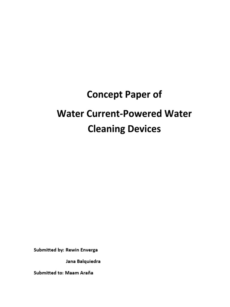 Concept Paper of Water Current-Powered Water Cleaning Devices | PDF ...