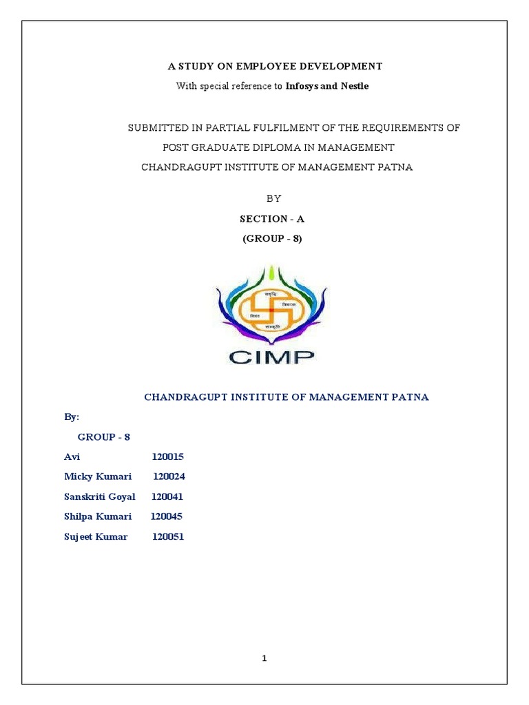 Infosys & Nestle Employee Development Study | PDF | Goal | Employment