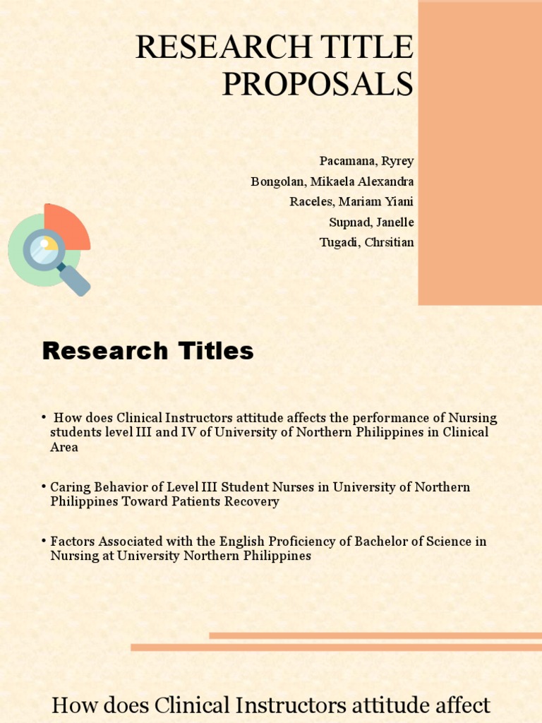 Research Title Proposals | PDF