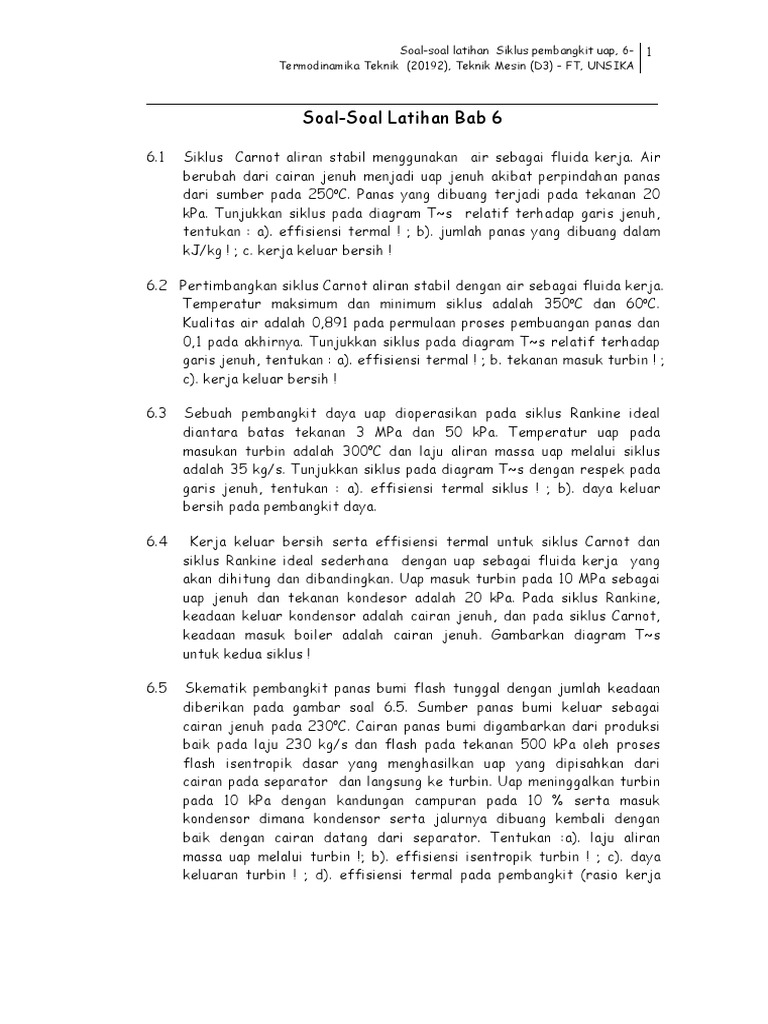 Latihan Soal Pembangkit Uap | PDF