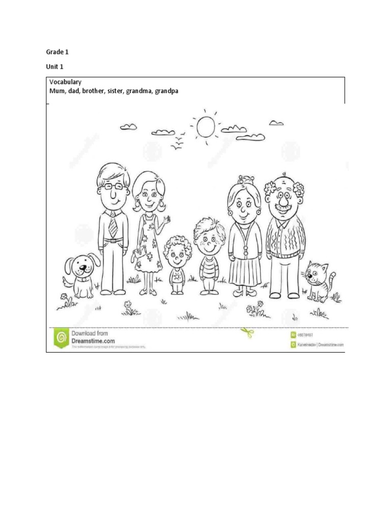 Grade 1 Unit 1 Vocabulary Mum, Dad, Brother, Sister, Grandma, Grandpa | PDF