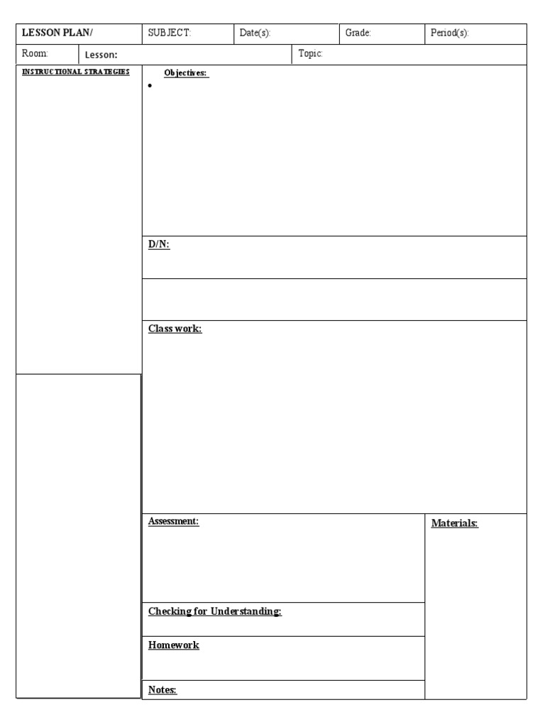 Lesson Plan Sample | PDF