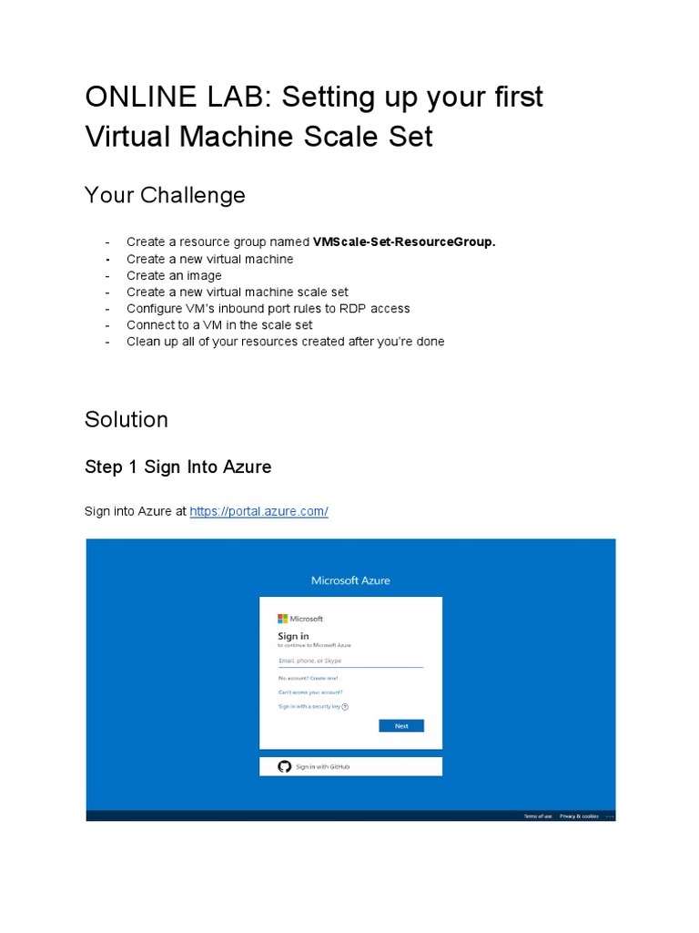 ONLINE LAB: Setting Up Your First Virtual Machine Scale Set | Download Free PDF | Virtual ...