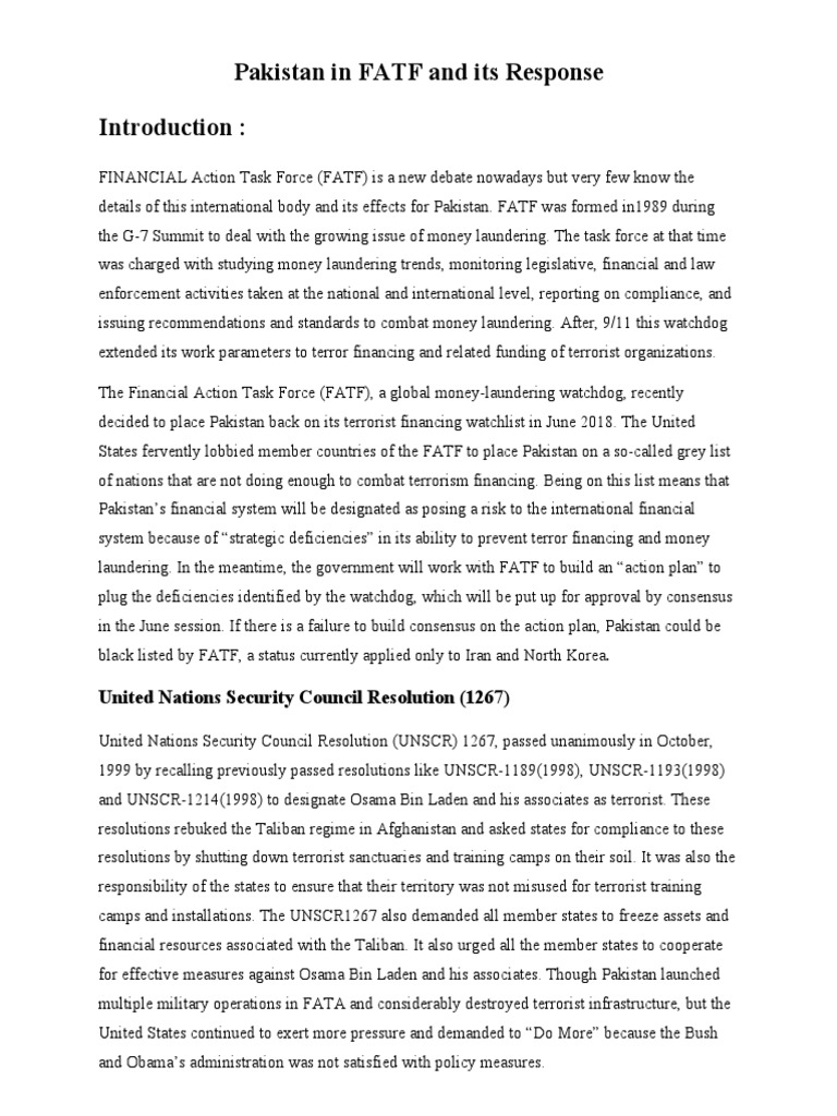 The Financial Action Task Force | PDF | Financial Action Task Force On ...