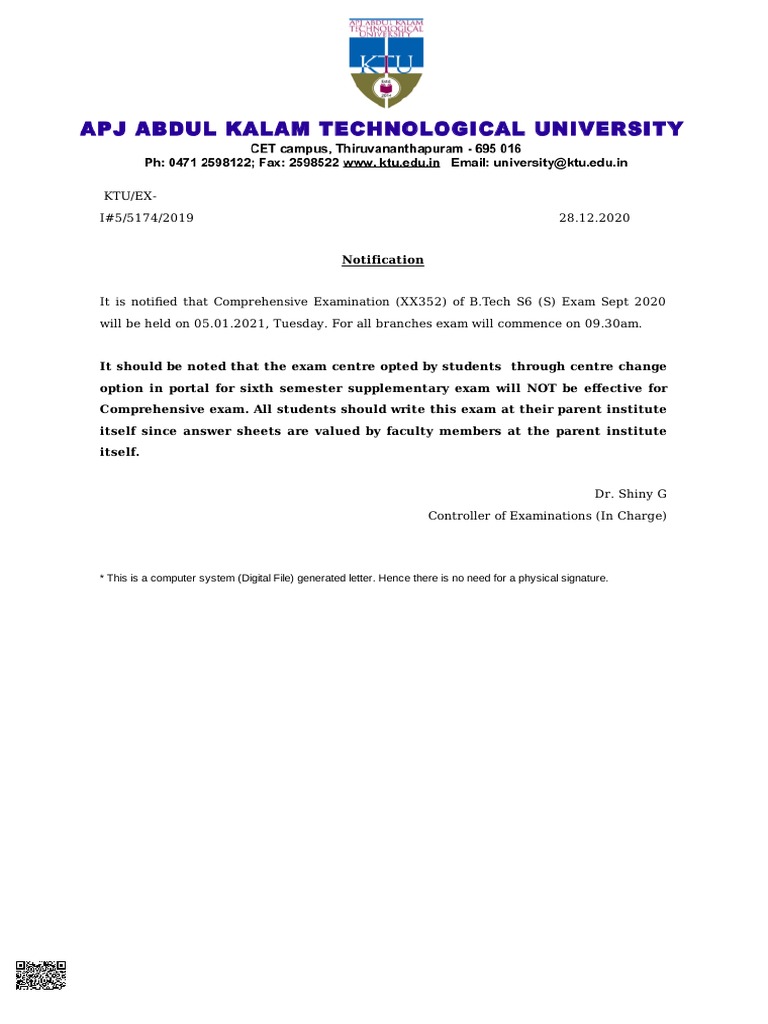 This Is A Computer System (Digital File) Generated Letter. Hence There ...