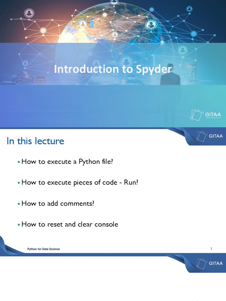 Lec 3 Introduction To Spyder Pdf Python Programming Language Library Computing