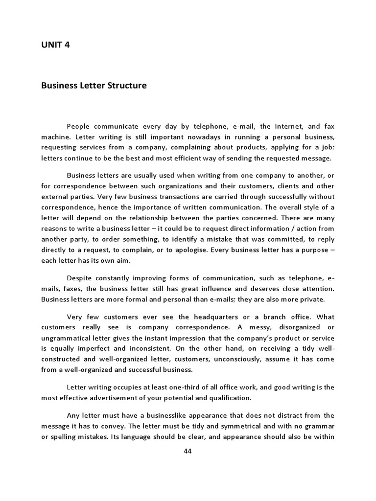 Business Letter Structure Explained | PDF | Punctuation | Symbols