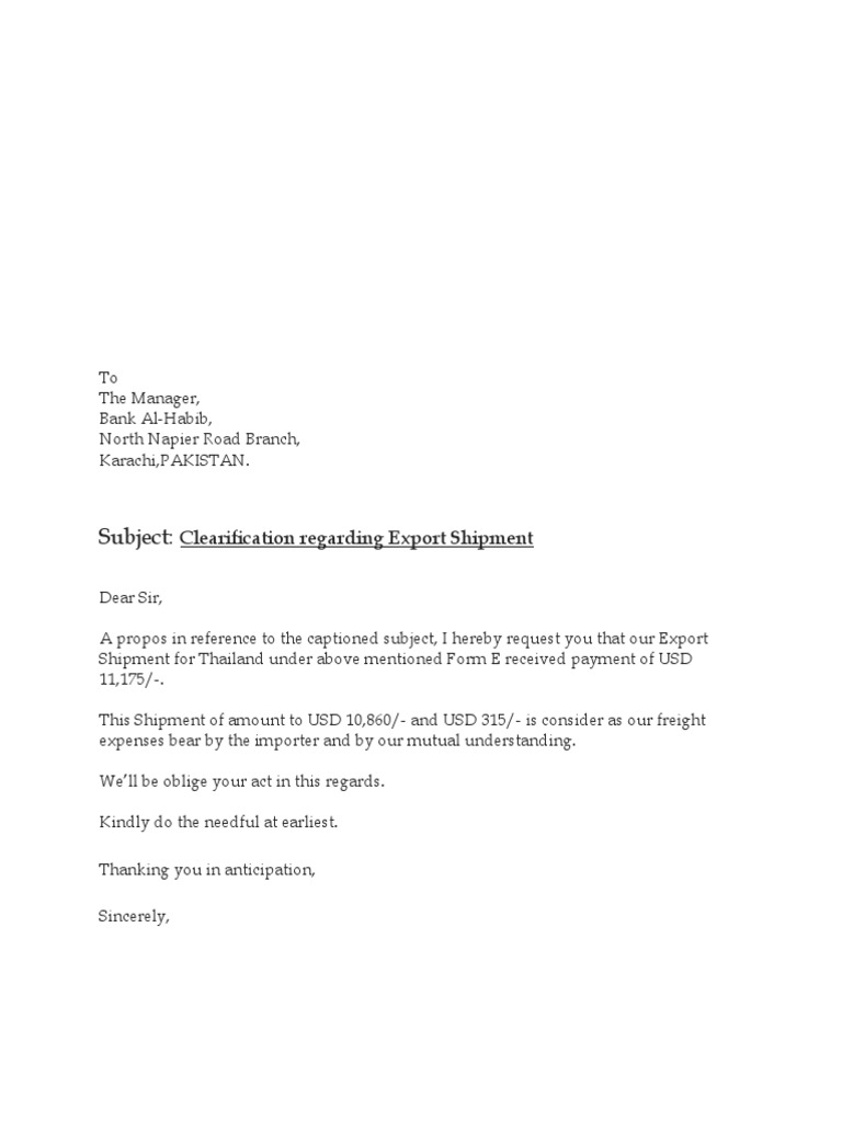 EXPORT Payment Clarification | PDF