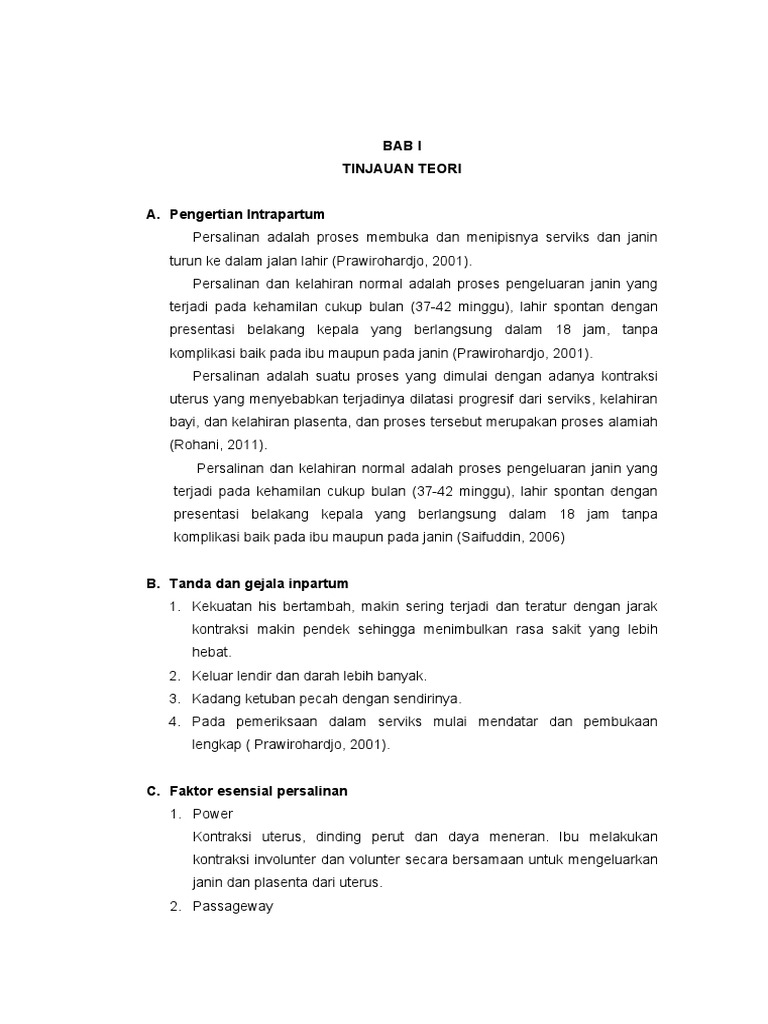 Proses dan Mekanisme Persalinan Normal | PDF