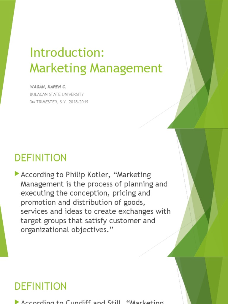 Introduction To Marketing Management | PDF