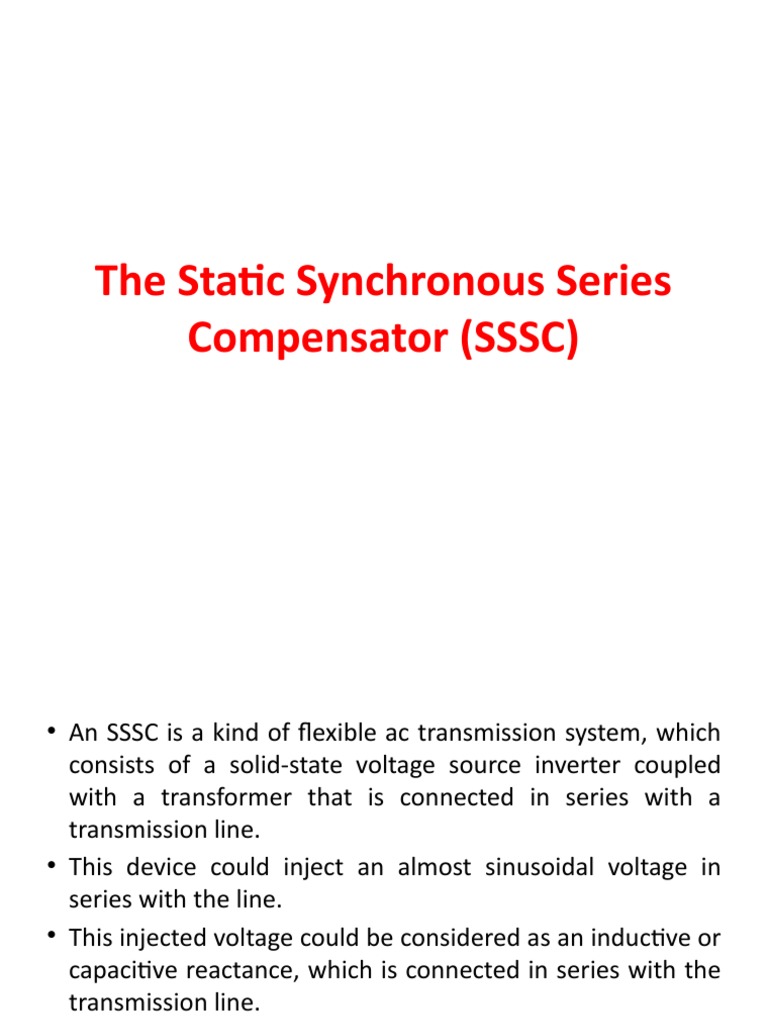 The Static Synchronous Series Compensator (SSSC) | PDF | Electronic ...