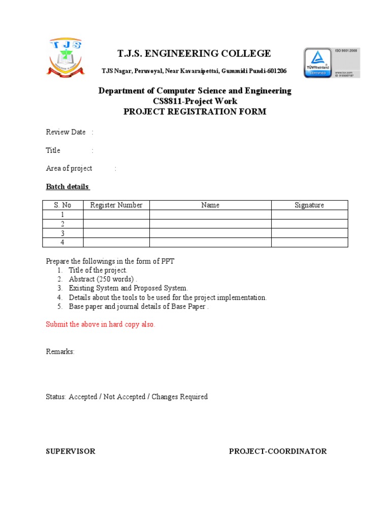 T.J.S. Engineering College: Department of Computer Science and ...