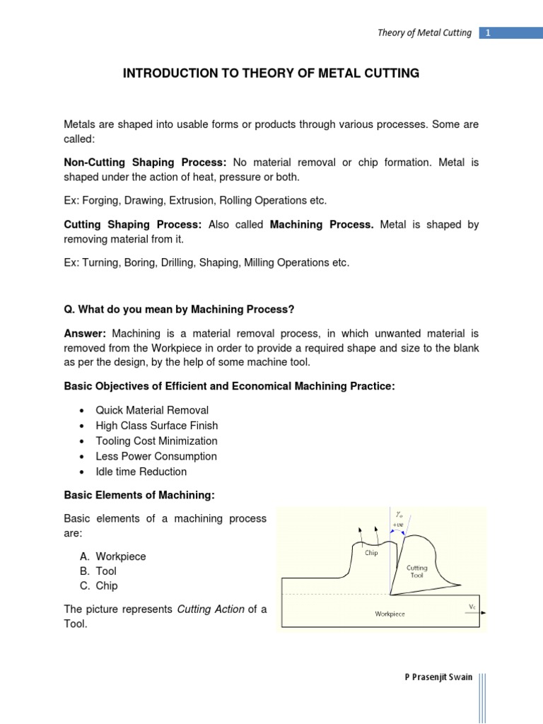 Theory of Metal Cutting Explained | PDF | Machining | Materials