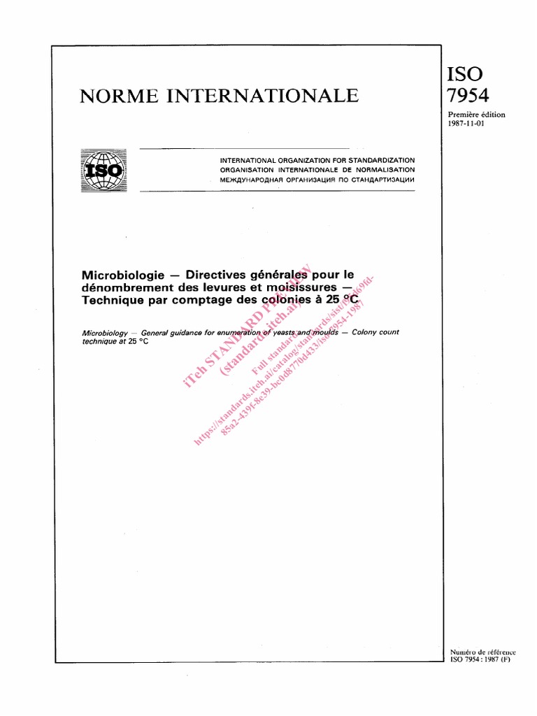 Iso 7954 1987 | PDF | Organisation internationale de normalisation | Science