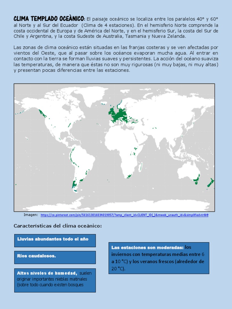 Características del Clima Oceánico | PDF | Clima oceánico | Clima