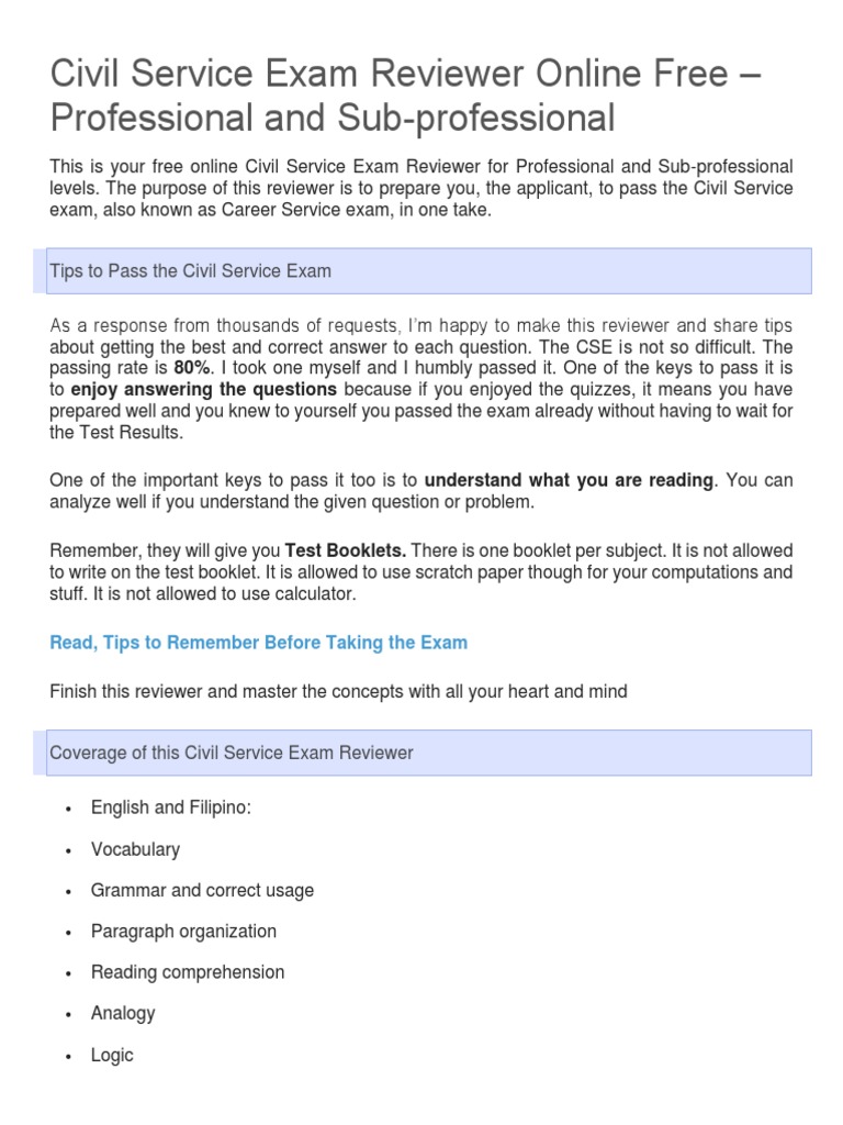 Civil Service Reviewer PDF | PDF | Division (Mathematics) | English Grammar
