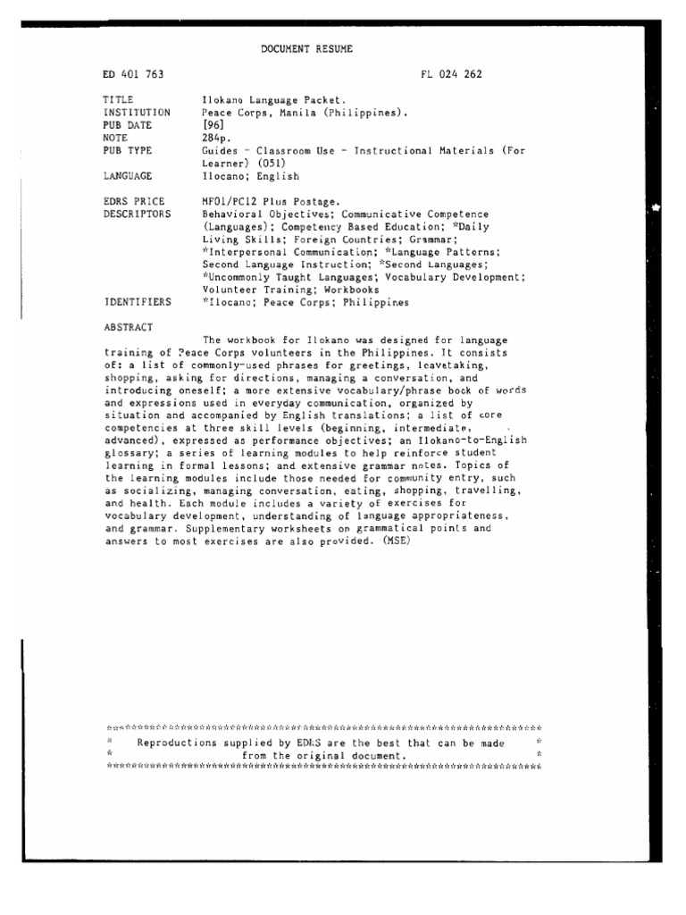 Learn Ilocano PDF | PDF