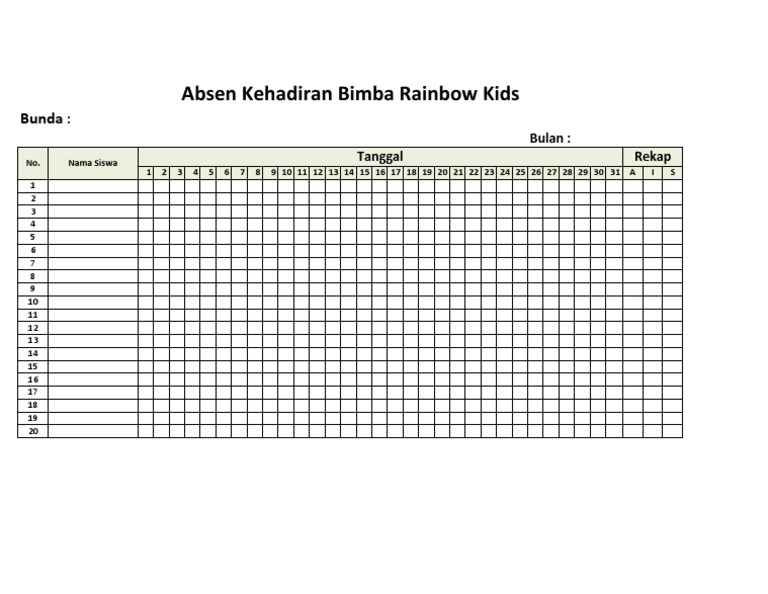 Absen Kehadiran Siswa PDF | PDF