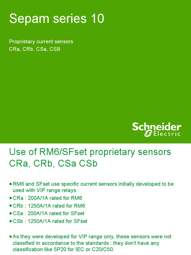 Sepam Series 10 - CR - CS Sensors | PDF