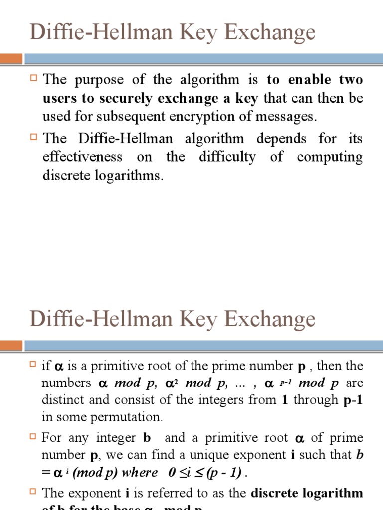 Diffie-Hellman Key Exchange | PDF