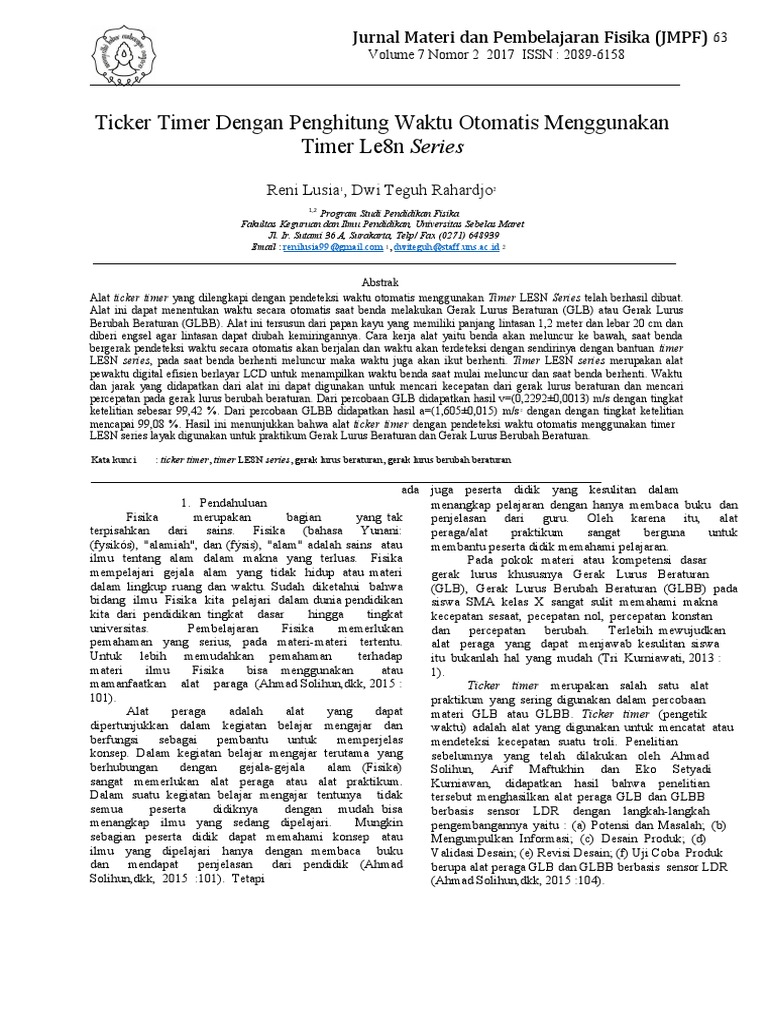 Ticker Timer Otomatis untuk GLB/GLBB | PDF | Komputer