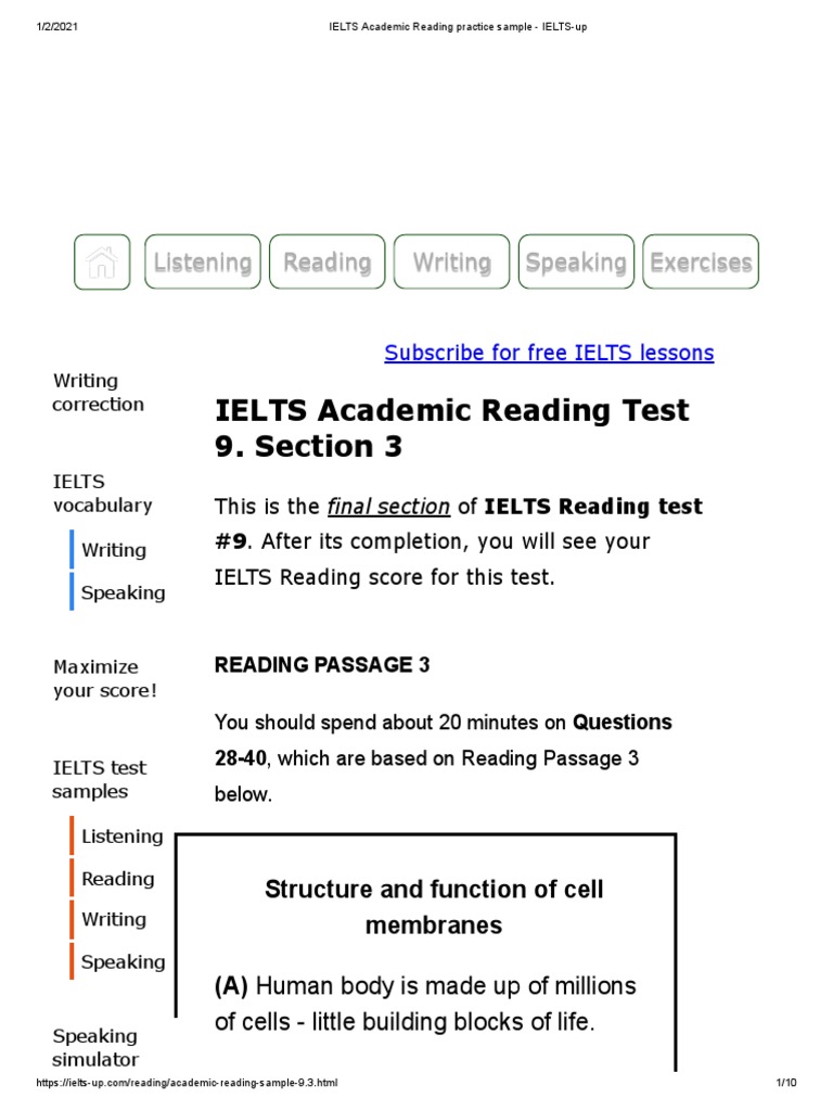 IELTS Academic Reading Practice Sample - IELTS-up | PDF
