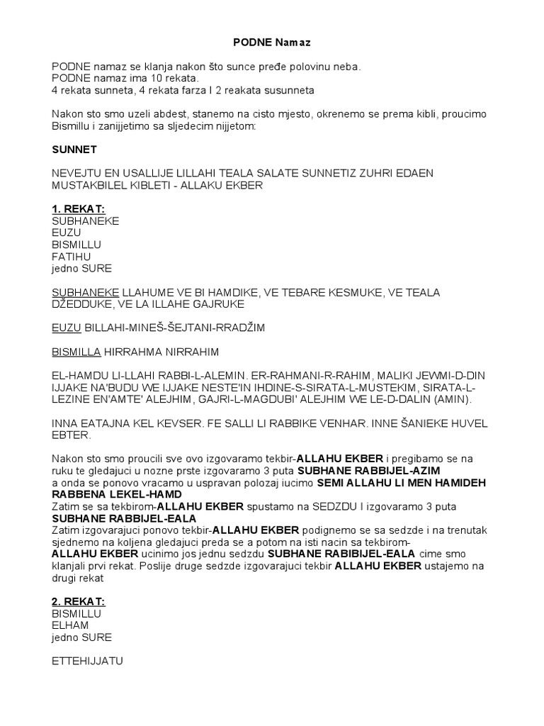 PODNE Namaz | PDF