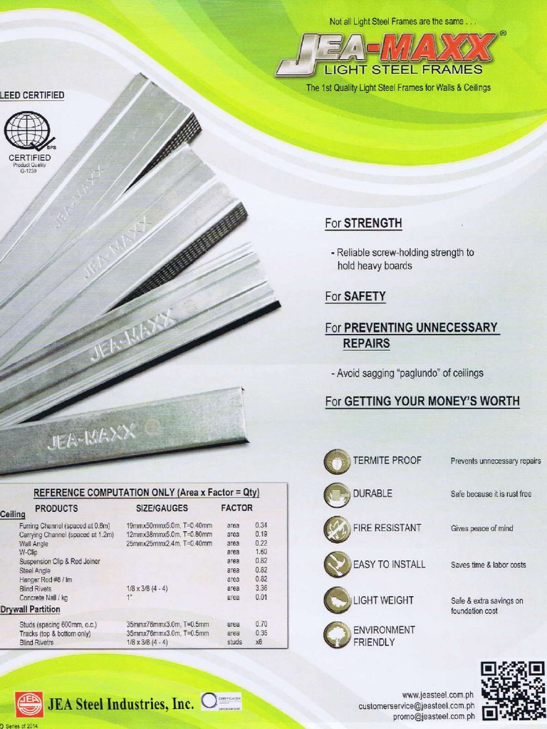 Jea Maxx Steel Ceiling PH Brochure | PDF