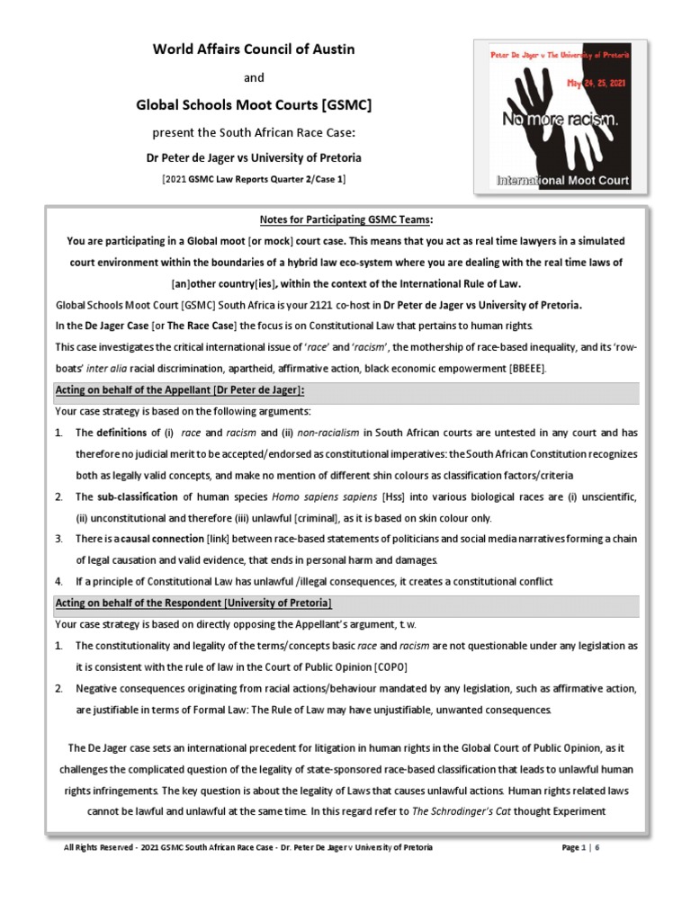 03 Protocol - de Jager Vs University of Pretoria - Fact Sheet | PDF ...