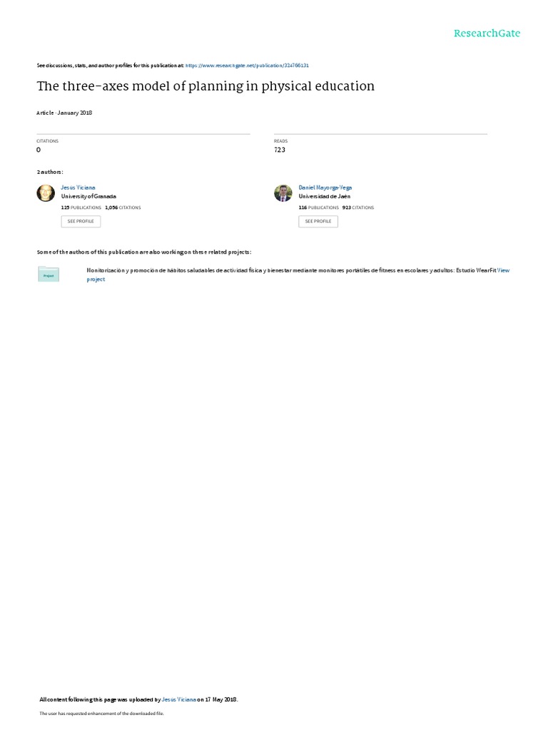 The Three-Axes Model of Planning in Physical Education: January 2018 ...