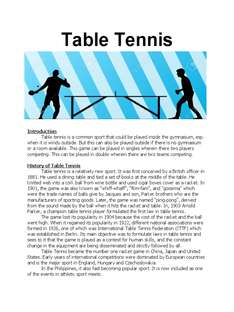 Table Tennis Module | PDF | Table Tennis | Ball Games