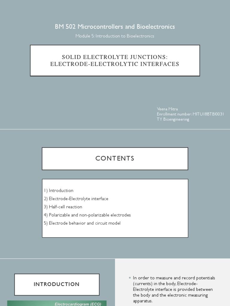 Electrode-Electrolyte Interface | PDF | Ion | Electrolyte
