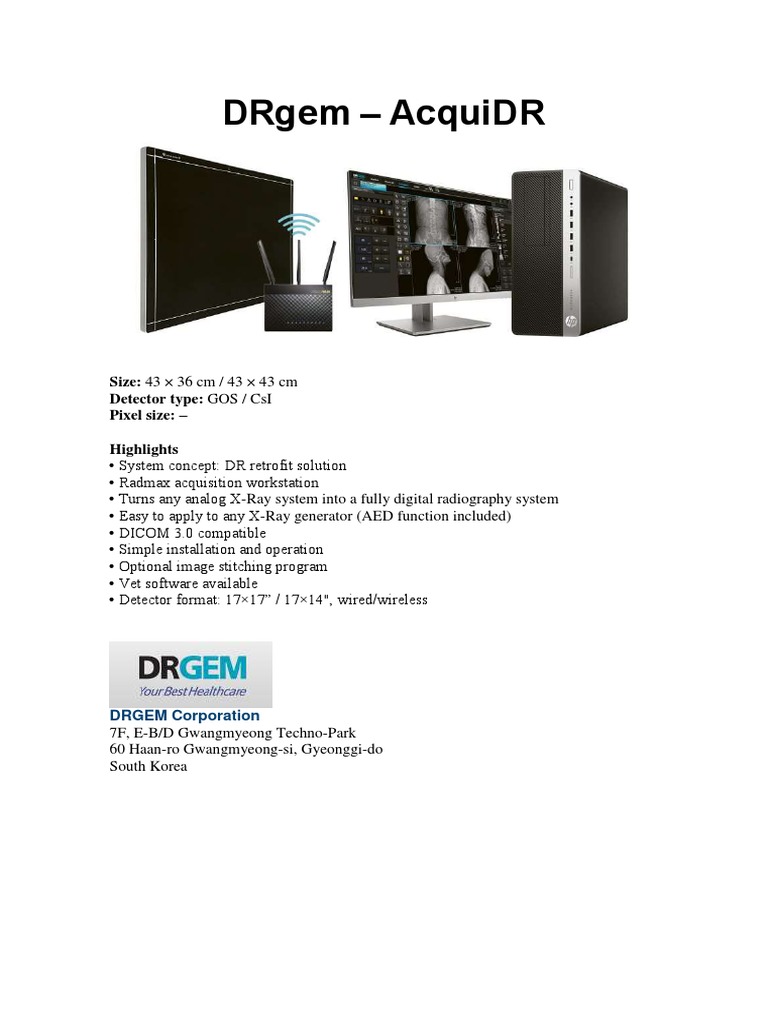 DRgem digital retrofit X-Ray detector upgrades analog systems | PDF