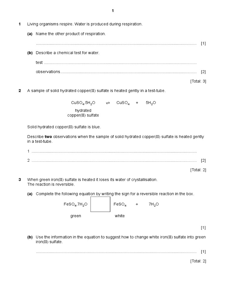 Reversible Reactions Questions PDF | PDF | Chemical Reactions | Iodine