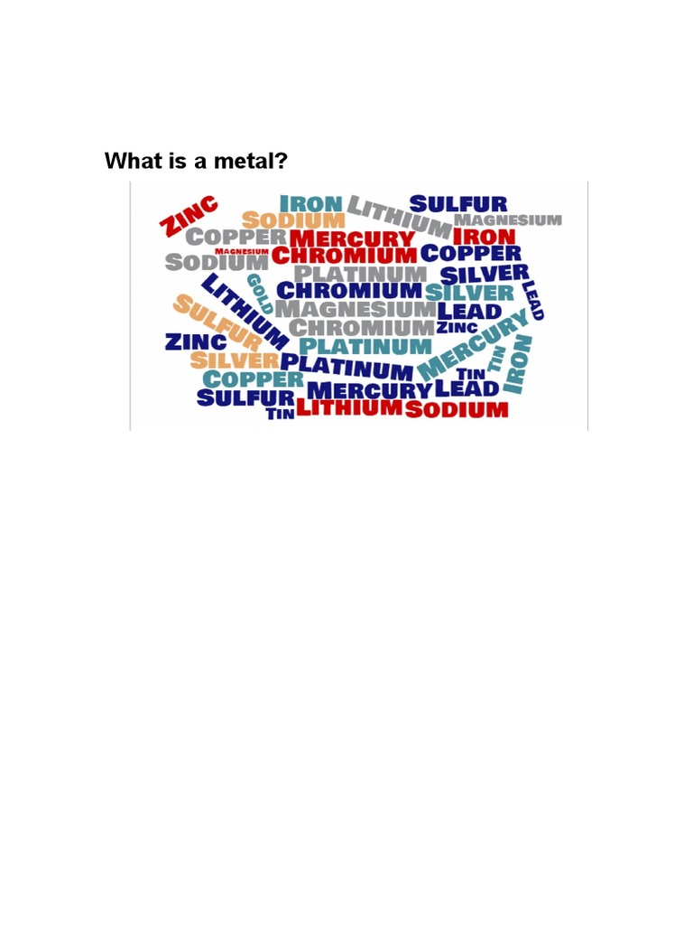 What Is A Metal? | PDF | Emission Spectrum | Atoms