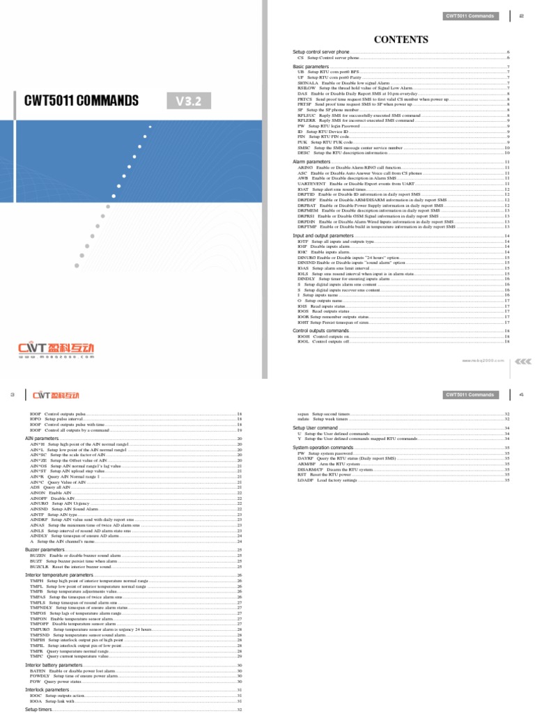 CWT5011 Commands | PDF | Parameter (Computer Programming) | Input/Output