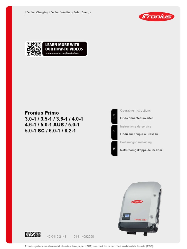 Manual Fronius PDF | PDF | Power Inverter | Electrical Grid
