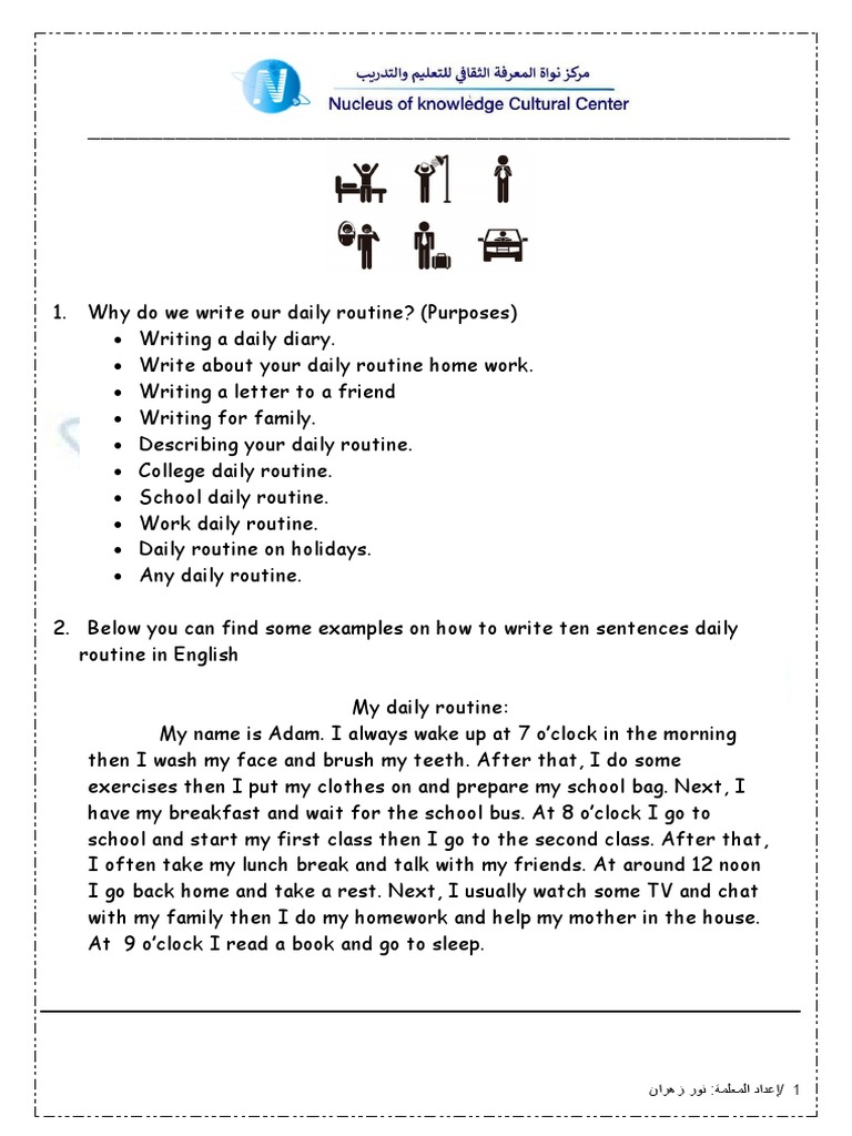 Daily Routine | PDF | Language Mechanics | Linguistics