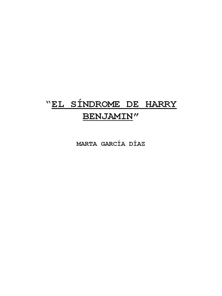 Síndrome de Harry Benjamin: Guía Completa | PDF | Transexual | Transgénero