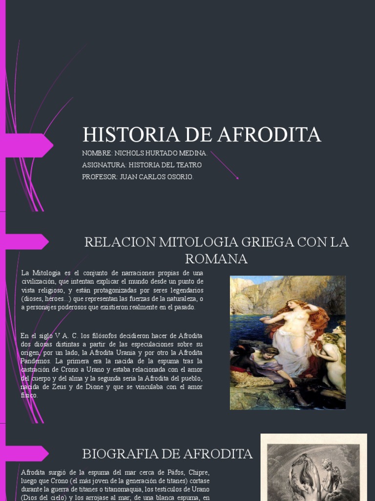 Historia de Afrodita | PDF | Afrodita | Mitología griega
